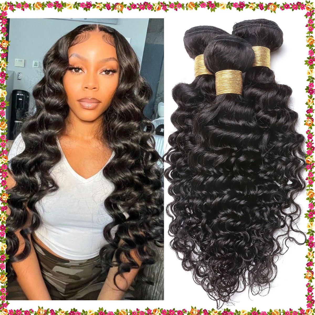 Brazilian Wavy Hair Bundles Brazilian Curly Hair, 3 Bundle Deal | Her