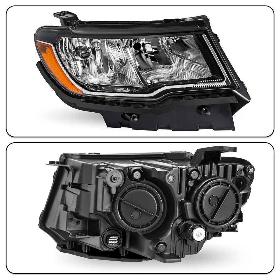 2017-2021 Jeep Compass Halogen Headlight Assembly Set LH+RH Driver and ...