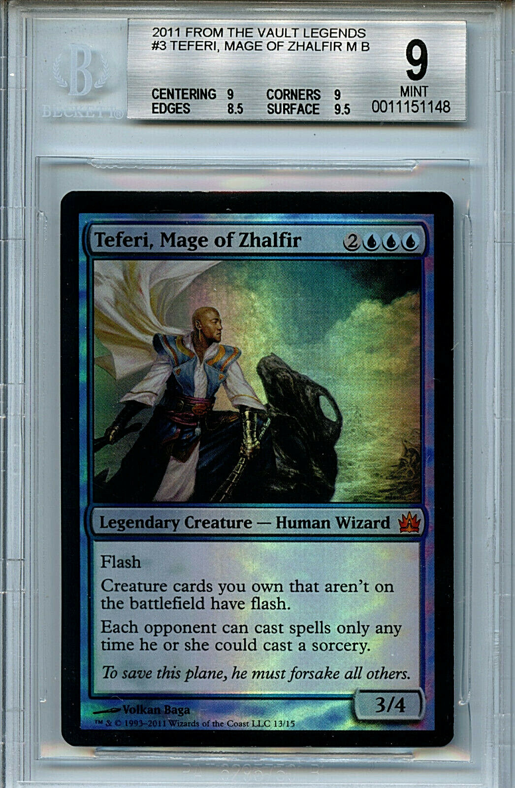 MTG Teferi Mage of Zhalfir BGS 9.0 (9) Mint FTV Legends Magic Mystic ...