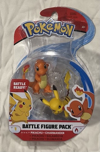 JAZWARES POKEMON 2" PIKACHU & CHARMANDER BATTLE ACTION FIGURE PACK (NIB ...