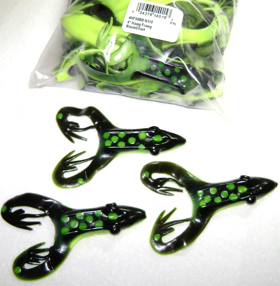 200 MISTER TWISTER 4 INCH HAWG FRAWG LURES FROGS BASS WATERMELON RED ...