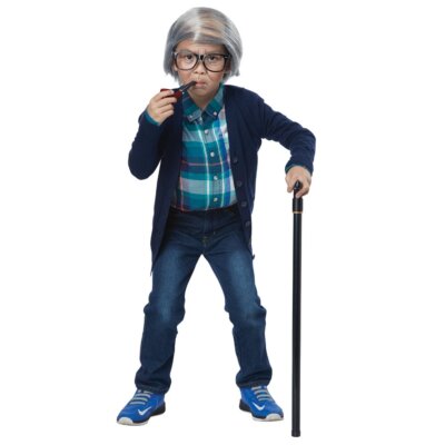 Old Man Combover Kit Geezer Fancy Dress Up Halloween Child Costume ...