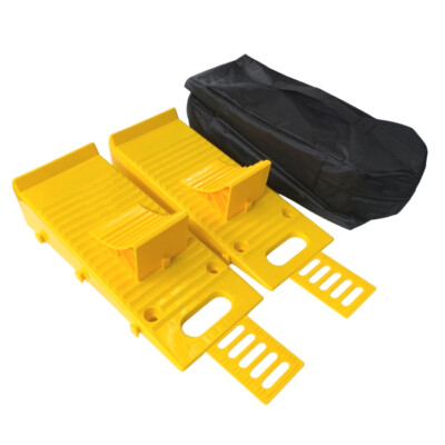 Caravan Levelling Ramps & Chocks Kit with Skid Plate & Bag, RV Wheel ...