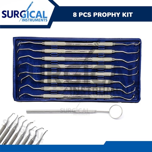 Prophy Kit of 8 Periodontal Scalers Dental Veterinary Instruments ...