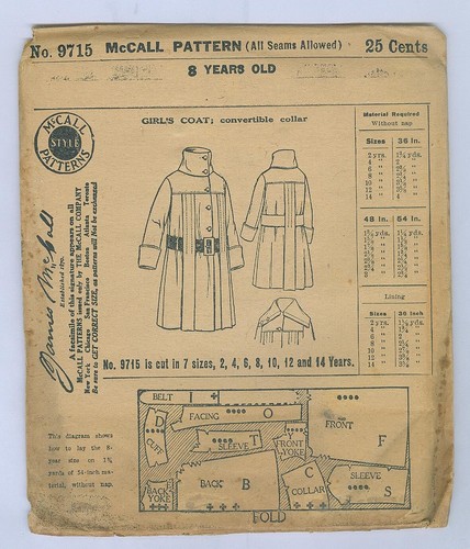 1908 McCall Sewing Pattern NEW OLD STORE STOCK Factory Folded Girl's 8 ...