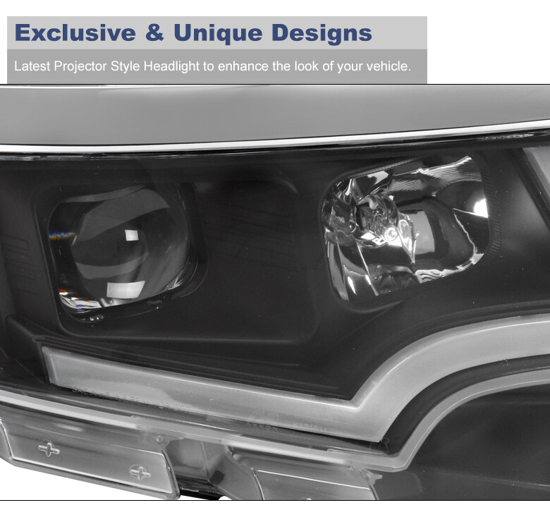 For 2011 2012 2013 2014 Ford Edge LED Tube Projector Headlights ...