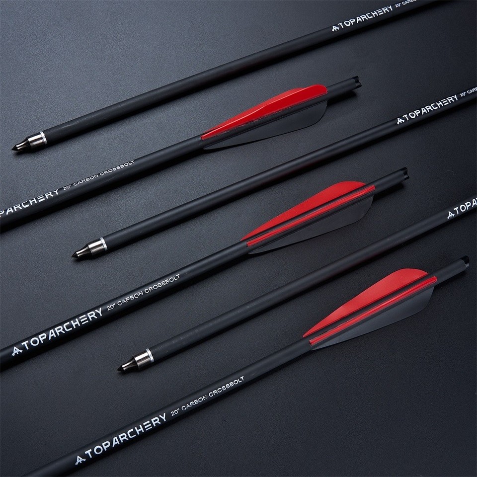 20" Hunting Crossbow Bolts Arrows OD8.8mm with 4" Vanes 125 Grain Screw ...