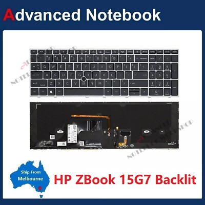 US Backlit Black Keyboard For HP ZBOOK Fury 15 G7 G8 Grey Frame | eBay ...