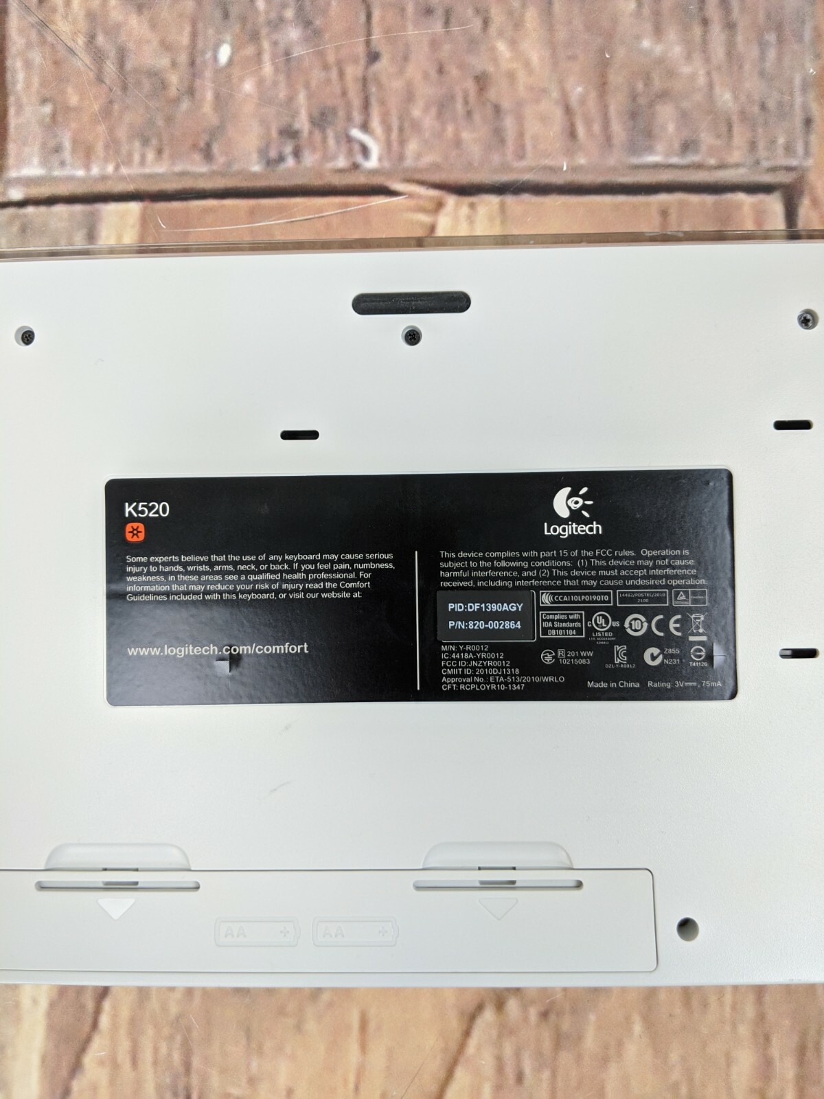 Logitech K520 Wireless Keyboard no USB Receiver TESTED | eBay