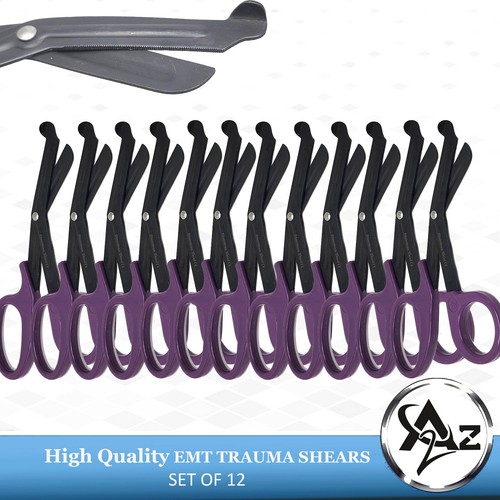 12pc Paramedic Nurse EMT Trauma Shears First Aid 7.25" Fluoride Coated ...