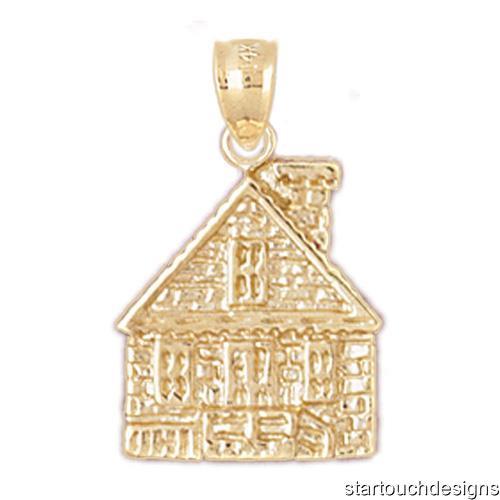 New 14k Gold House Charm Pendant | eBay