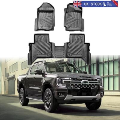 Allweather TPE Set 3D Tailored Car Mats Tray for FORD Ranger 2015-24 T7 ...