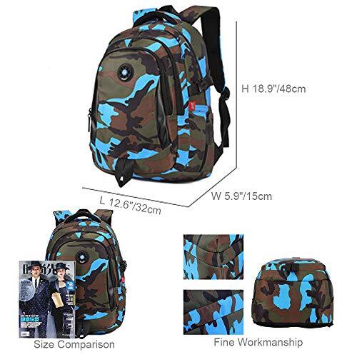 Kids Camo Backpack Boys Blue Camo Backpacks School Book Bag Updated ...