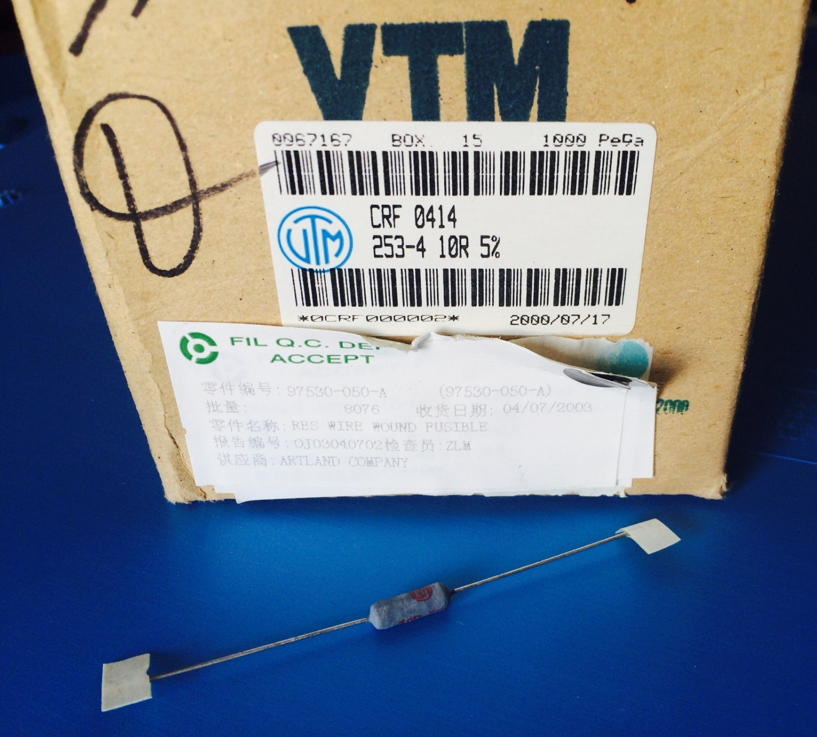 10x CRF253-45T10R VTM RESISTOR WIREWOUND FUSIBLE 10 OHM 2W 5% AXIAL | eBay