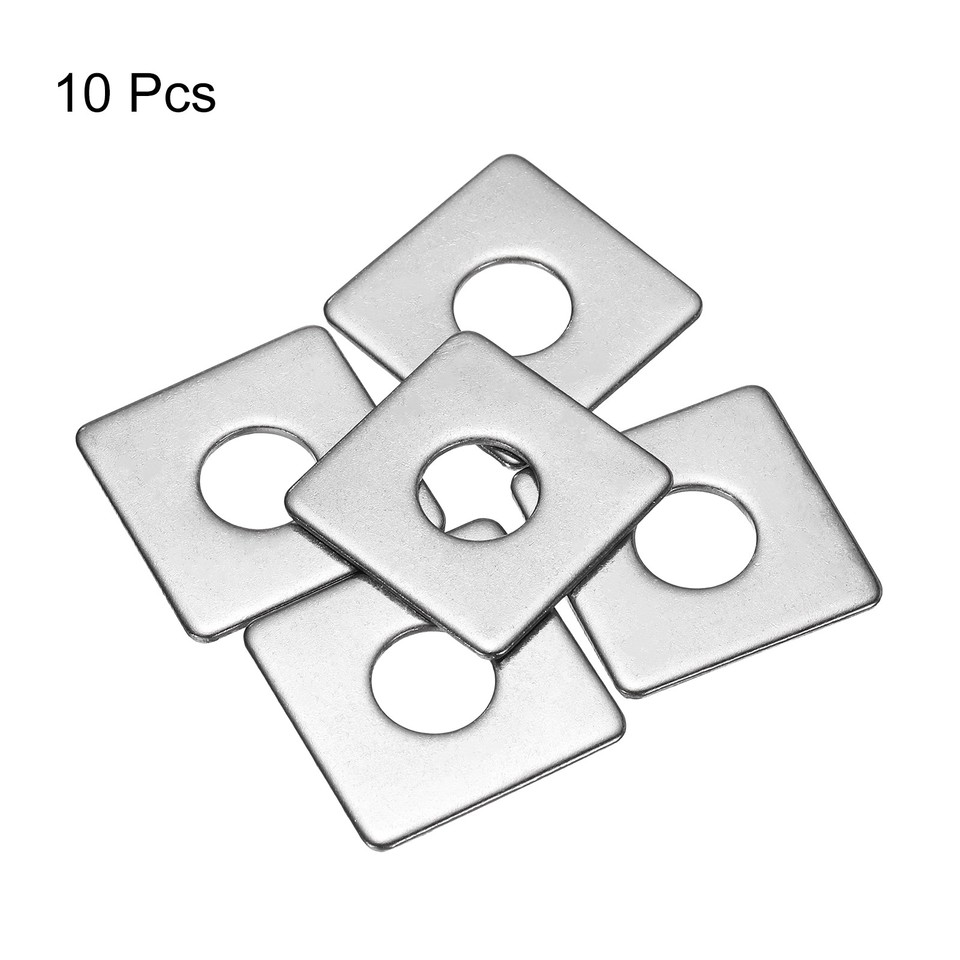 Square Washer, 10Pcs M10x25x25x1.5mm 304 Stainless Steel Square Plate ...