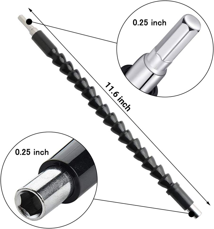 Flexible Drill Bit Extension - Magnetic Hex Soft Shaft, Flexible ...
