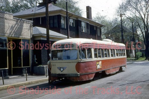 Pittsburgh Railways PRCo PCC Streetcar #1161 Original Slide Aspinwall ...