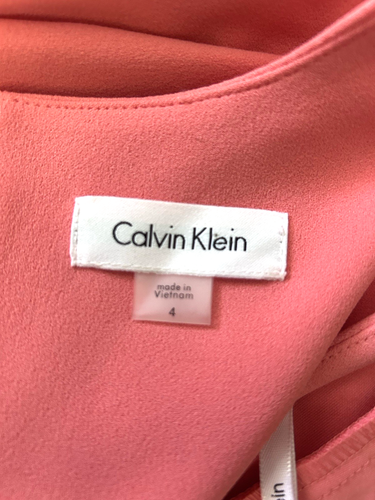 Calvin Klein Pink Sheath Dress 4P Petite Sleeveless Stretch Career ...