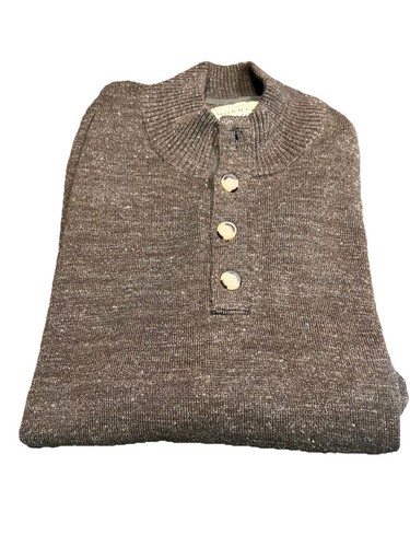 The Normal Brand Seawool Mens Nep Popover Mock T-neck Sweater, Size L ...