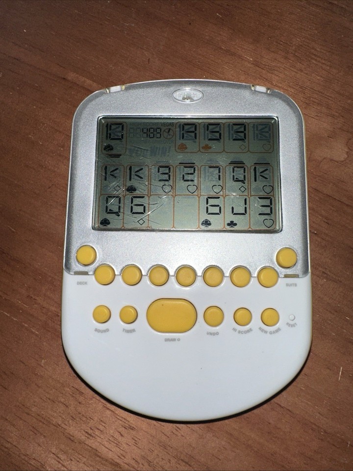 Radica Big Screen Solitaire Electronic Handheld Game Yellow White 2008 ...