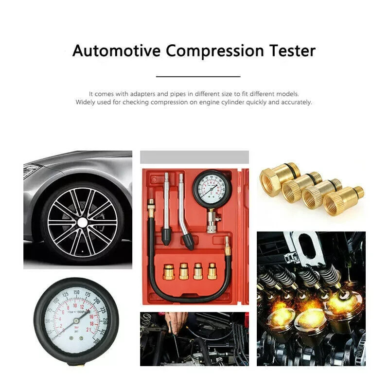Gas Engine Cylinder Compression Tester Gauge Diagnostic Testing Tool ...