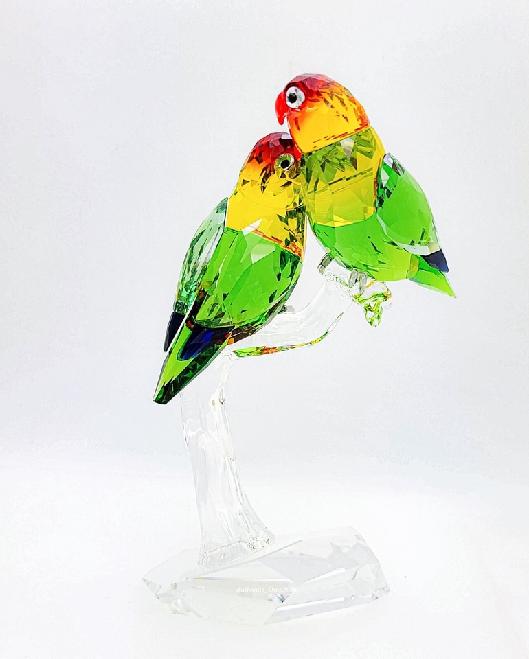 New 100% SWAROVSKI Crystal Paradise Lovebirds Figurine Deco Display ...