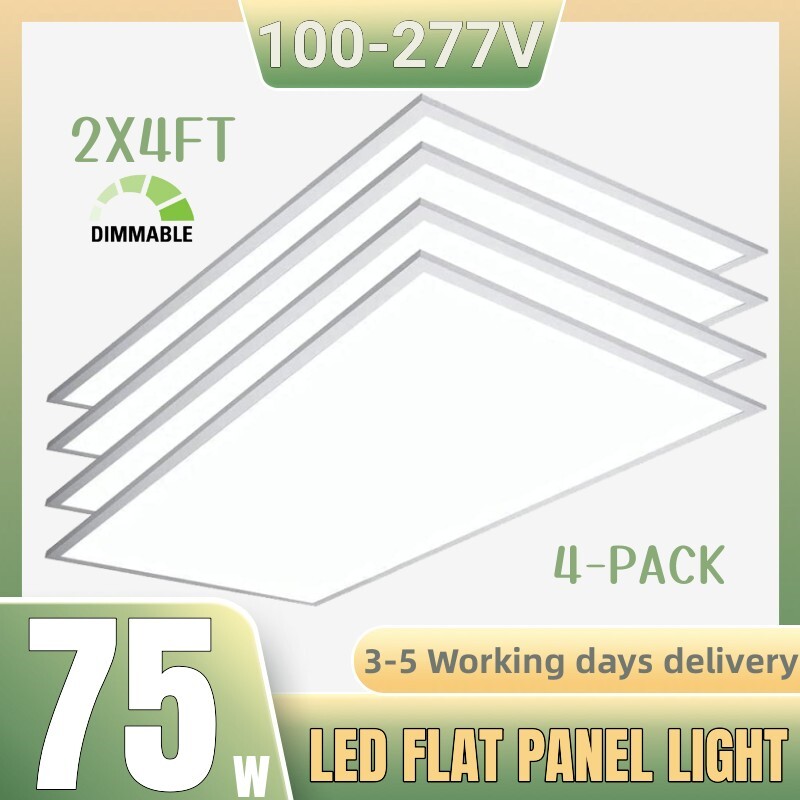 2X4FT LED Flat Panel Light 8400LM 75W 5000K Dimmable Drop Ceiling ...