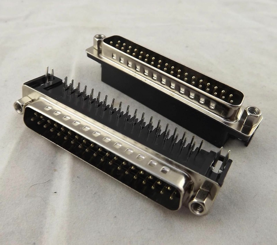 10x D-SUB DB37 37 Pin Male Right Angle PCB Solder Cable Connector ...