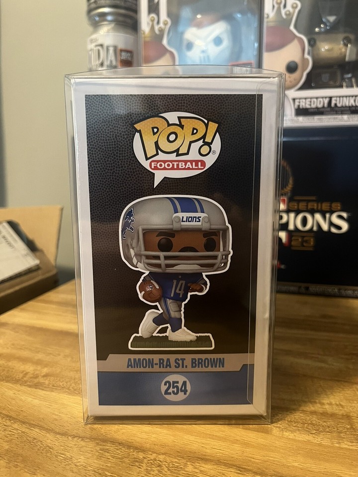 Funko Pop NFL Detroit Lions AMON-RA ST. BROWN #254 With Pop Protector ...