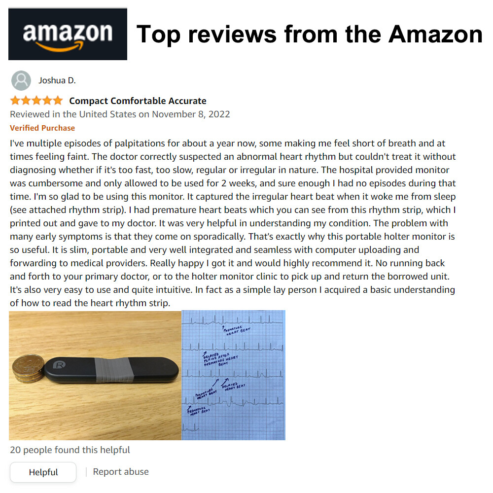 AI Holter Monitor 24 Hrs Chest Strap EKG Monitor with Free AI Analysis ...