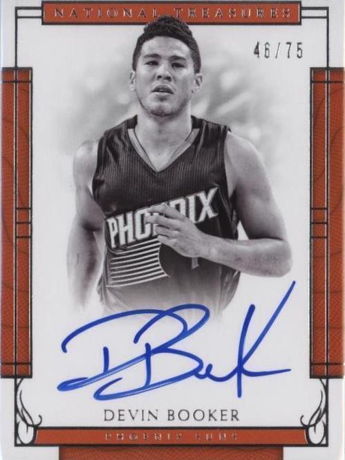 2016-17 Panini National Treasures - Signatures Devin Booker #79 /75 (AU ...
