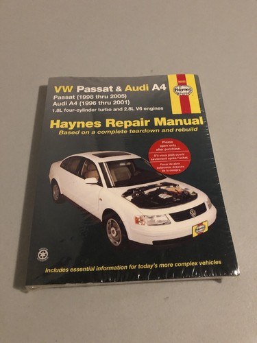 VW Passat 1998- 2005 Audi A4 1996- 2001 Repair Manual Book Haynes 96023 ...