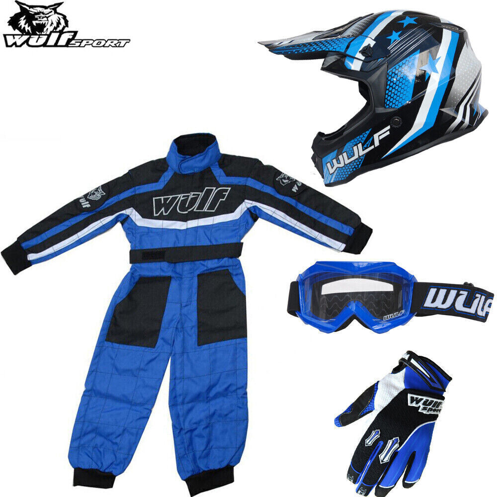 Wulf Kids Iconic Motocross Helmet Attack Gloves Goggles + Wulf Camo ...