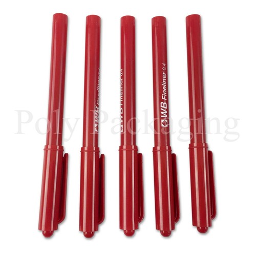3 x FINE LINER PENS RED Pen for Drawing/Writing/Nib 0.4mm Fineliner Art ...