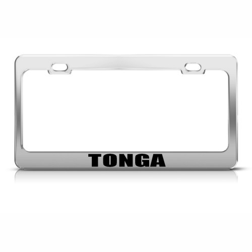 TONGA CHROME COUNTRY Metal License Plate Frame Tag Holder | Front | 6 ...