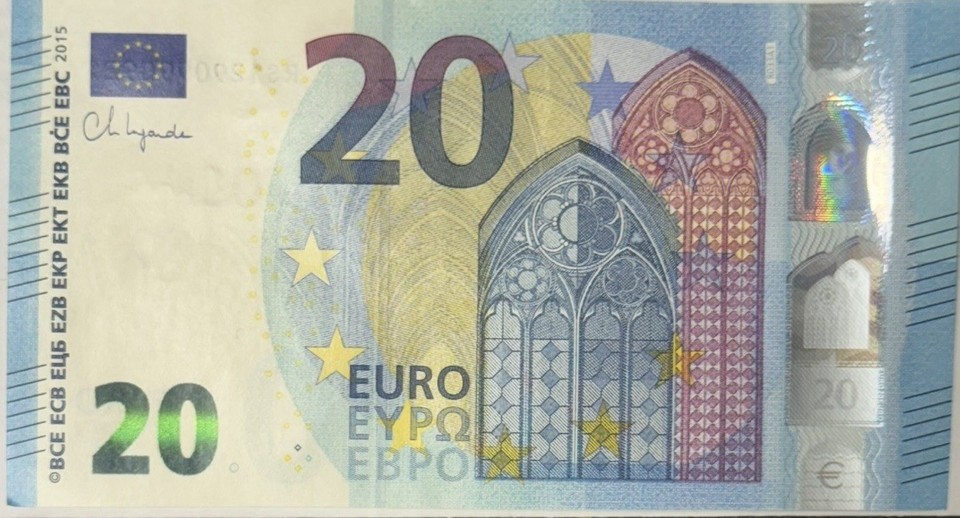 “20 Euro 2015 Radar Serial RS1290990921 UNC Note – Rare Fancy Number ...