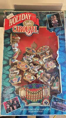 Mr. Christmas Vintage Holiday Carousel 6 Calliope Circus Animals 21 ...