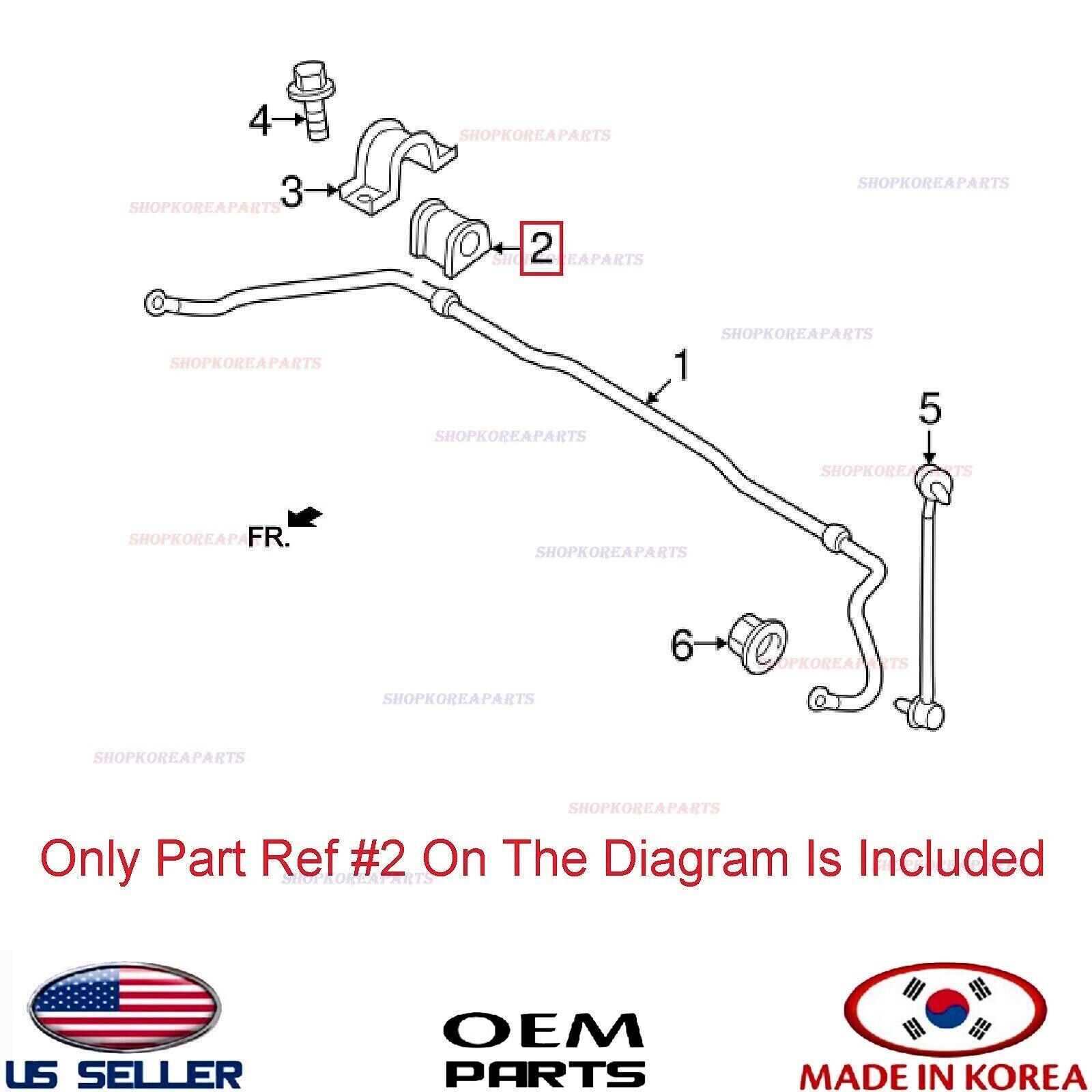Genuine Bush Front Stabilizer Bar 1 piece ⭐OEM⭐ Hyundai Kia 54812-07100 ...