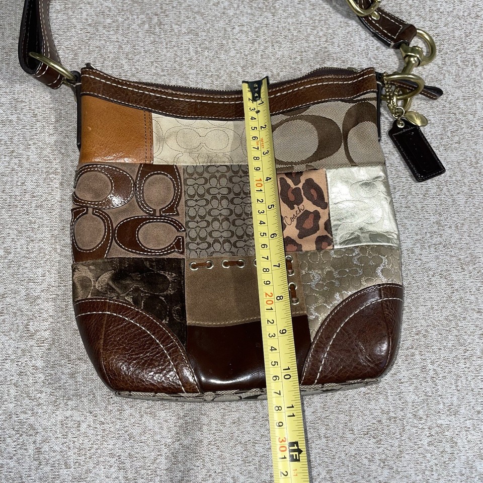 Coach Patch Work Leather & Fabric Squares Purse Shoulder Bag F0773 ...