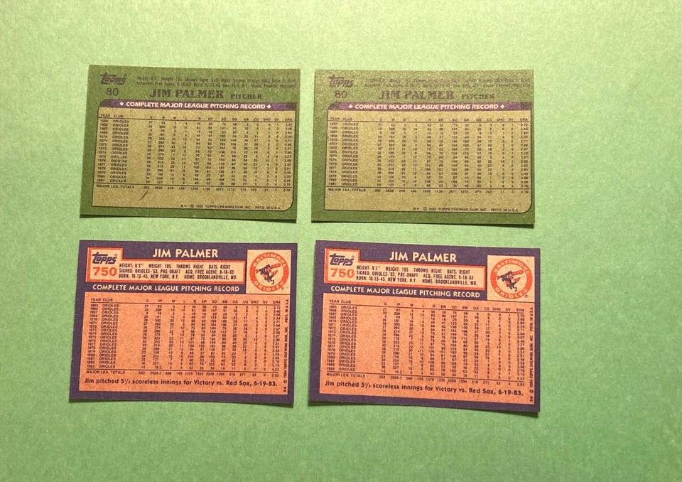 1982-1984 Topps 4 Baseball Cards Orioles-Jim Palmer-NMMT-FREE SHIP | eBay