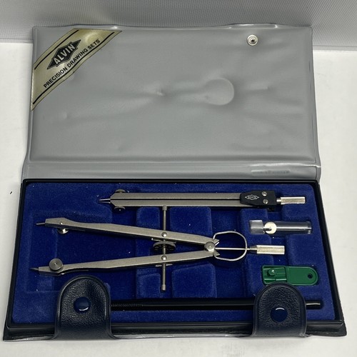 Vintage Alvin 525B Precision Drawing Drafting Instruments Set Made In ...