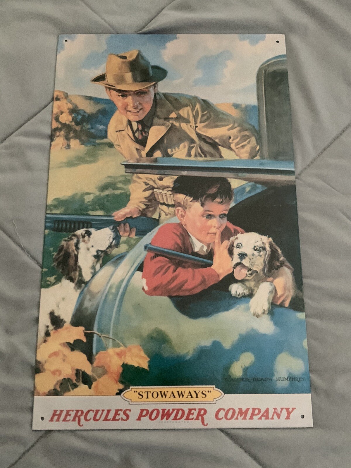 Vintage Hercules Powder Co. "Stowaways" Tin Metal Advertising Sign 10 ...