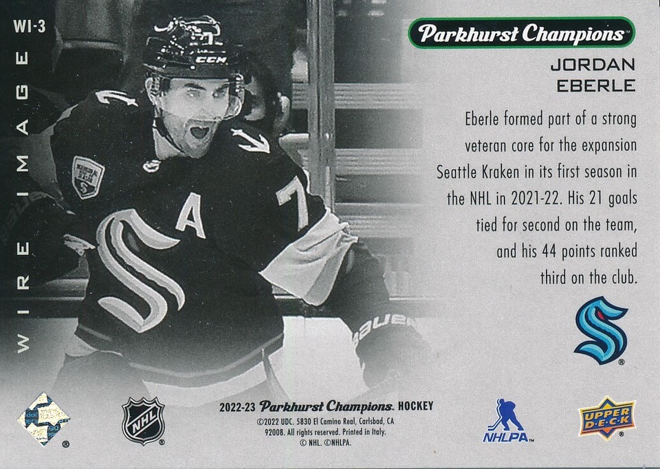 2022/23 Upper Deck Parkhurst WI-3 Jordan Eberle Wire Image Gold ...