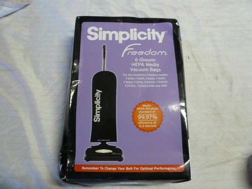 Simplicity F3100, F3300, S10E, Freedom HEPA Media Vacuum Bags 6 in Box ...