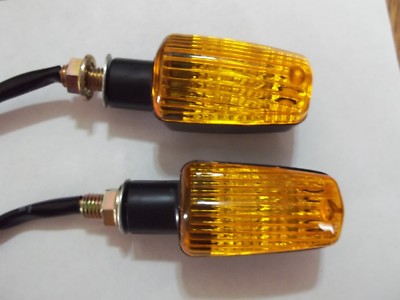 6 volt motorcycle turn signals black with amber lens 2 pcs per order | eBay