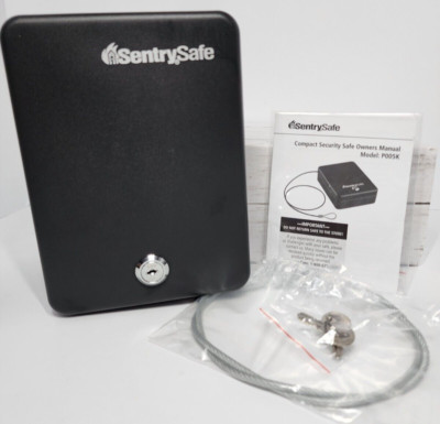 SentrySafe Compact w/ 2 Key Lock, Tethering Cable Gray on Gray Color ...