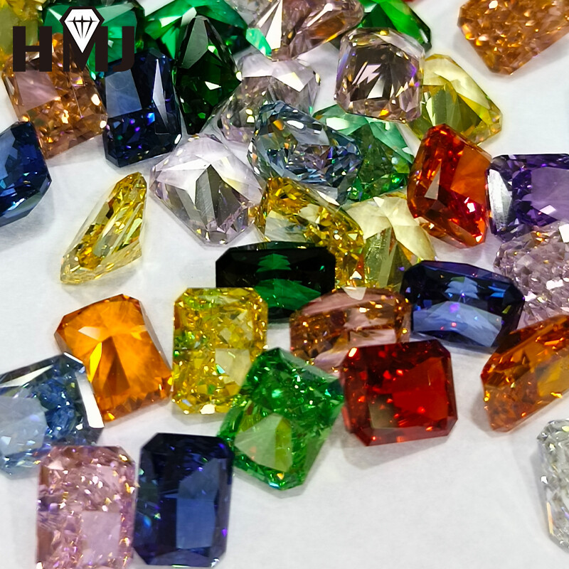 Mixed Color Radiant Crush Ice Cut Cubic Zirconia Stone High Quality CZ ...