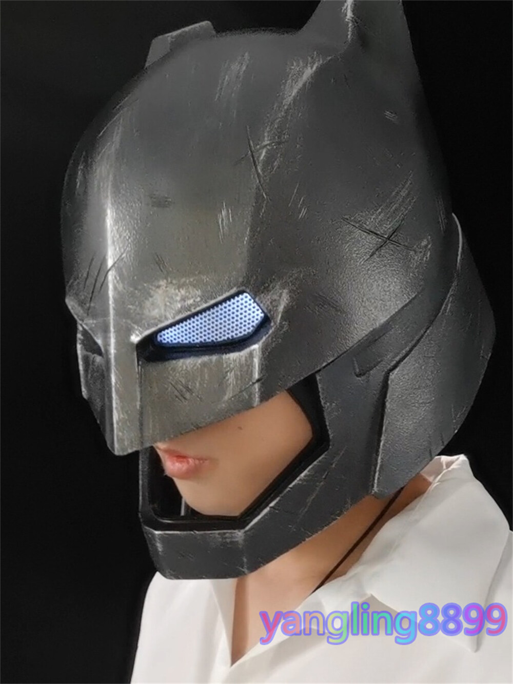 DC Batman Helmet 1:1 Wearable Full Mask w/ Led Eyes Cosplay Prop ...