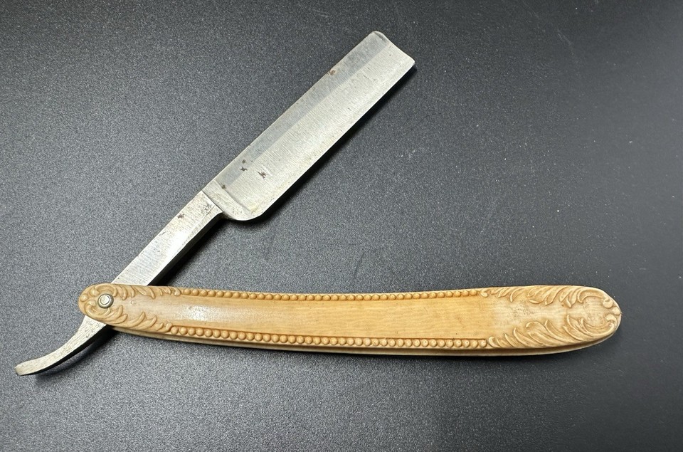 Vintage Trusteel Hand-Forged Straight Razor w. Ornate Scales Handle in ...