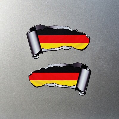 2x Germany German Flag Ripped Metal Slash Vinyl Sticker Decal For Car ...